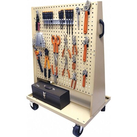 Kennedy Pegboard Tool Cart, Tan, Assembled 50102TX | Zoro