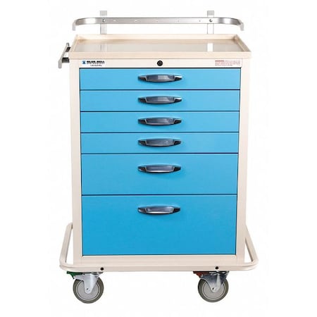 Blue Bell Medical Anesthesia Cart, Steel, 6 Adjustable Shelves, 1400 lb ...