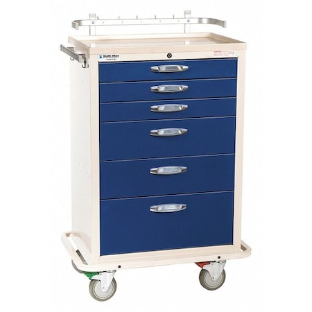 Blue Bell Medical Anesthesia Cart, Steel, 6 Adjustable Shelves, 1400 lb ...