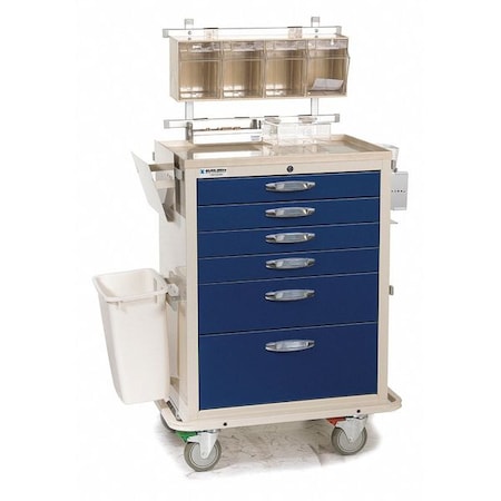 Blue Bell Medical Steel Anesthesia Cart, 6 Adjustable Shelves, 1400 lb ...
