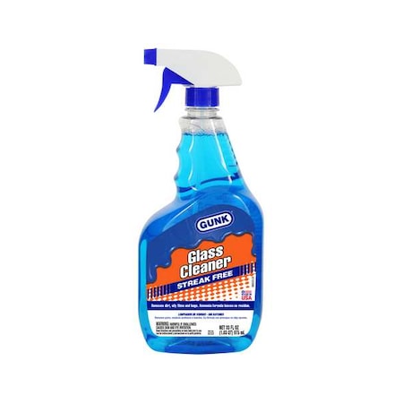 Gunk Liquid Glass Cleaner, 33 oz., Clear, Blue, Unscented, Trigger ...