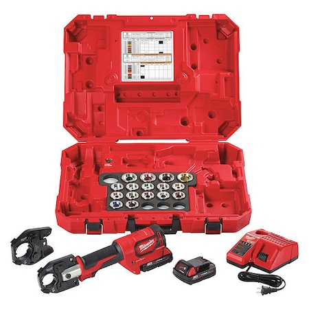 Milwaukee Tool M18 FORCE LOGIC 600 MCM Al Crimper Kit w/ 750 MCM ...