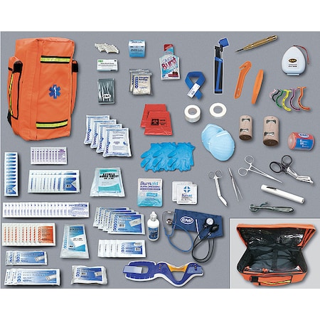 Emi Response Backpack Refill Kit, 12 in W, Orange 486 | Zoro