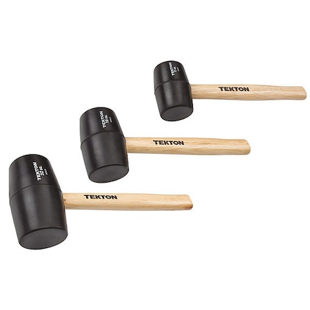 Tekton Wood Handle Rubber Mallet Set, 3-Piece (8, 16, 32 oz.) 30508 | Zoro