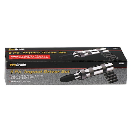 Pro-Grade Tools Impact Driver Set, 1/2"Dr. 19620 | Zoro