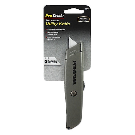 Pro-Grade Tools Retractable Utility Knife, Retractable Utility 82081 | Zoro
