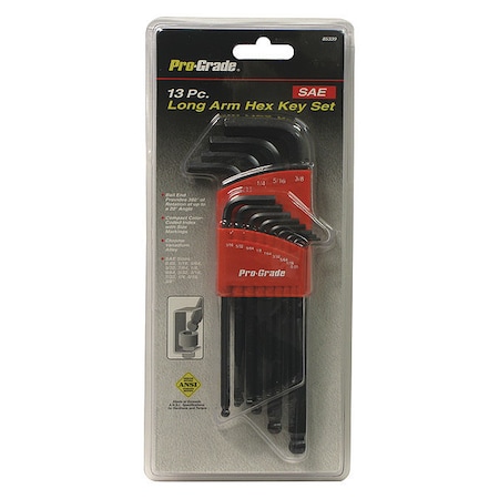 Pro-Grade Tools 13 Piece SAE L-Shape, Hex Key Set 85339 | Zoro