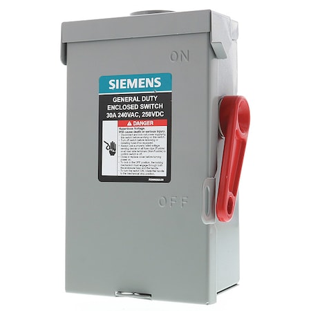 Siemens Fusible, Safety Switch, General Duty, 240 V, 2PST, NEMA 3R ...