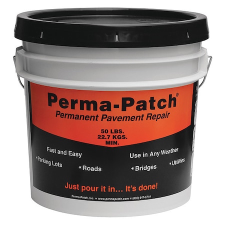 Perma-Patch Cold Patch,Black,50 lb. Pail Container (PP-50-FP) | Zoro