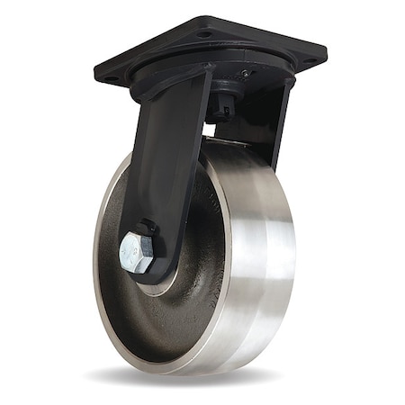 Hamilton Plate Caster, Swivel, Steel, 15 1/2"H S-MDK-124HFSB | Zoro