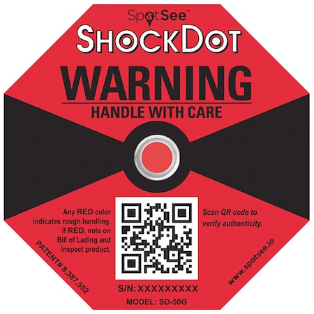 Shockwatch G-Force Indicator Label, 50G, PK50 SD-50G | Zoro