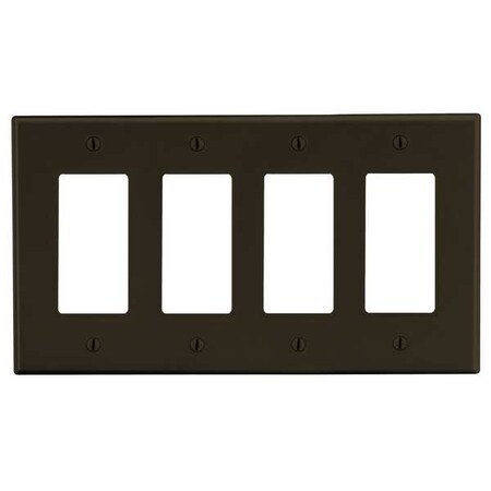 Hubbell Rocker Wall Plate, Number of Gangs: 4 Plastic, Smooth Finish ...