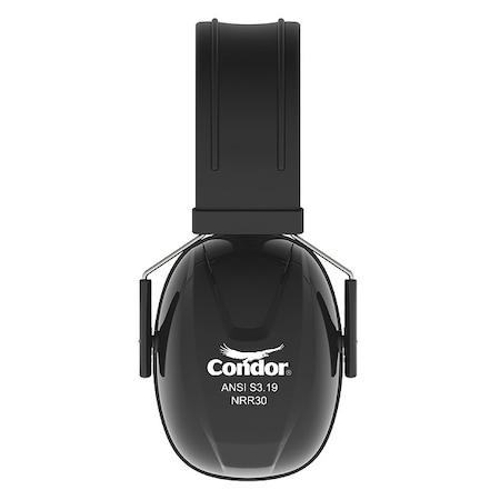 Condor Over-the-Head Ear Muffs, Stainless Steel Band, Foam/PVC, Passive ...