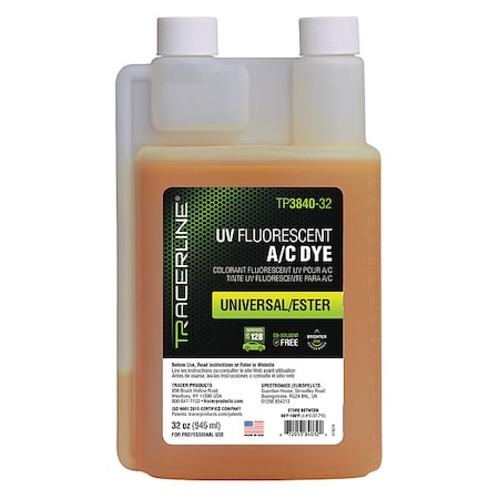 Tracerline UV Leak Detection Dye, 32 oz. Size TP3840-32 | Zoro