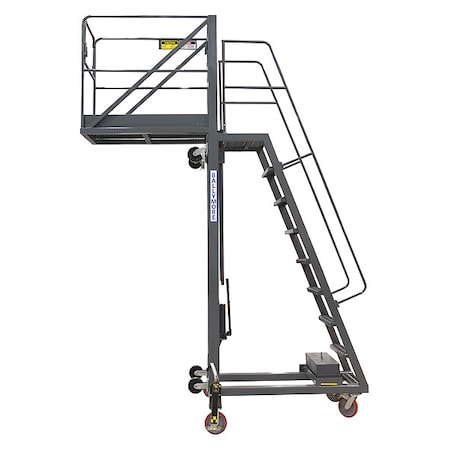 Ballymore 132 in H Steel Cantilever Rolling Ladder, 7 Steps, 300 lb ...