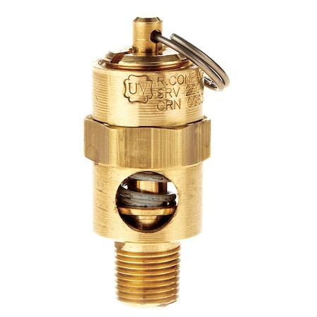 Conrader Safety Valve, Brass Ball SRV250-1/8-CE-175 | Zoro