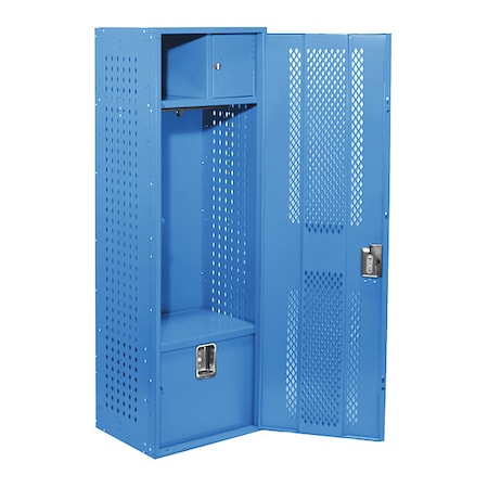 Lyon Gear Locker, (1) Tier, (1) Wide, Steel, Blue, Powder Coated Finish ...