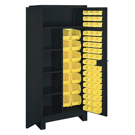 Lyon Extra-Heavy Duty Bin Cabinet, 64 Bins KK1122 | Zoro