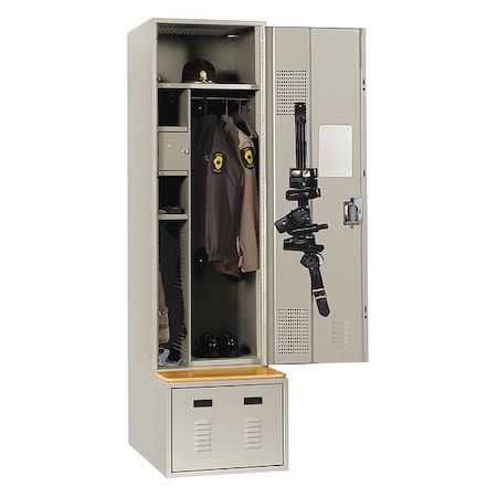 Lyon Gear Locker, (1) Tier, (1) Wide, Steel, Gray, Powder Coated Finish ...