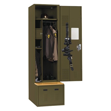 Lyon Gear Locker, (1) Tier, (1) Wide, Steel, Green, Powder Coated ...