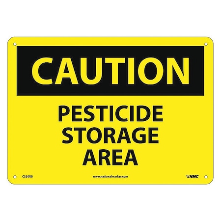 Nmc Caution Pesticide Storage Area Sign, C350RB C350RB | Zoro