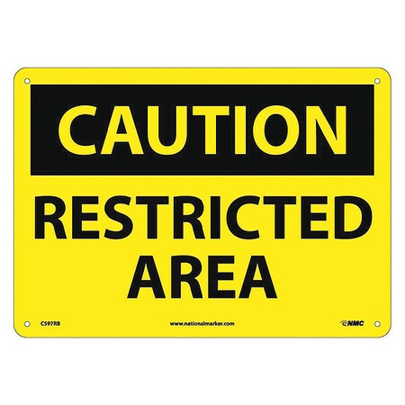 Nmc Caution Restricted Area Sign, C597RB C597RB | Zoro