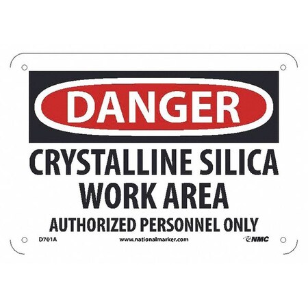 Nmc Crystalline Silica Sign, D701A D701A | Zoro
