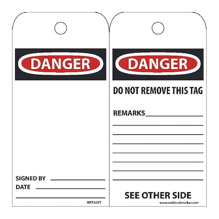 Nmc Danger Blank Ez Pull Tag TAR423 | Zoro