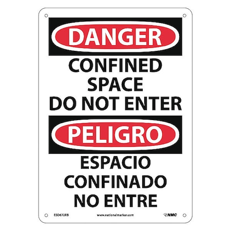 Nmc Danger Confined Space Do Not Enter Sign - Bilingual, ESD672RB ...