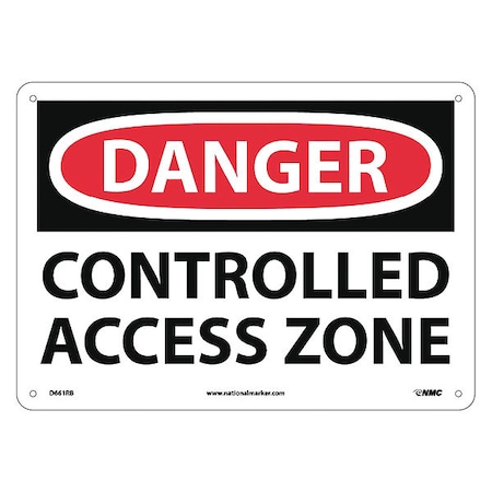 Nmc Danger Controlled Access Zone Sign, D661RB D661RB | Zoro