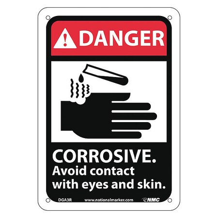 Nmc Danger Corrosive Avoid Contact With Eyes And Skin Sign, DGA3R DGA3R ...