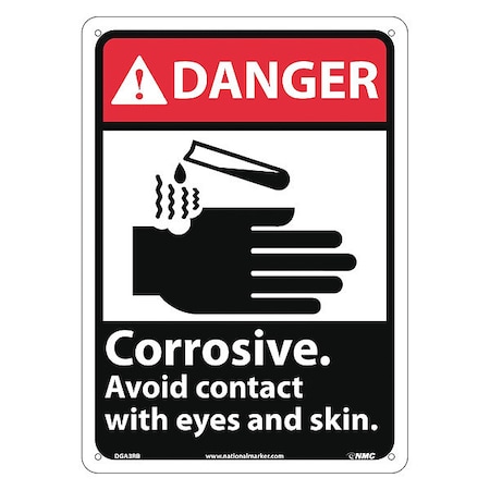 Nmc Danger Corrosive Avoid Contact With Eyes And Skin Sign, DGA3RB ...