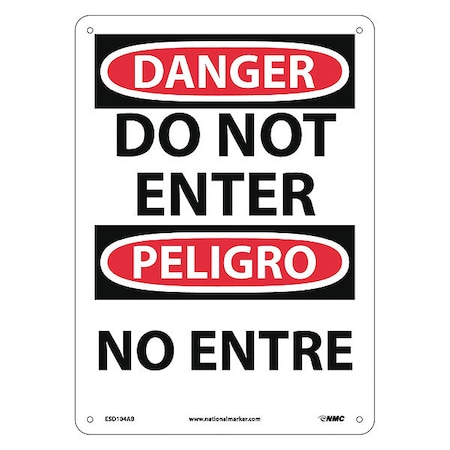 Nmc Danger Do Not Enter Sign - Bilingual, ESD104AB ESD104AB | Zoro