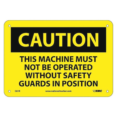 Nmc Caution Machine Safety Sign C61R | Zoro