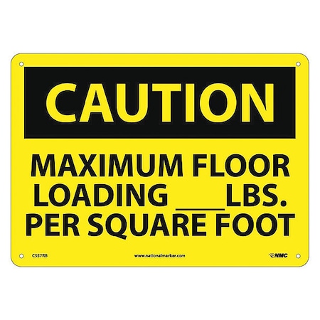 Nmc CAUTION, MAXIMUM FLOOR LOADING__LBS. PER SQUARE FOOT, Rigid Plastic ...