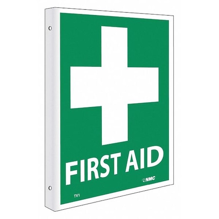 Nmc First Aid 2-View Sign, TV1 TV1 | Zoro
