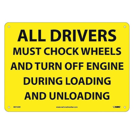Nmc All Drivers Must Chock Wheels And Turn Off Engine Sign, M372AB ...