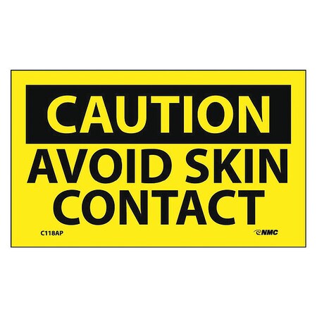 Nmc Caution Avoid Skin Contact Label, PK5, 3 in Height, 5 in Width ...