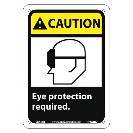 Nmc Caution Eye Protection Required Sign, 10 in Height, 7 in Width ...