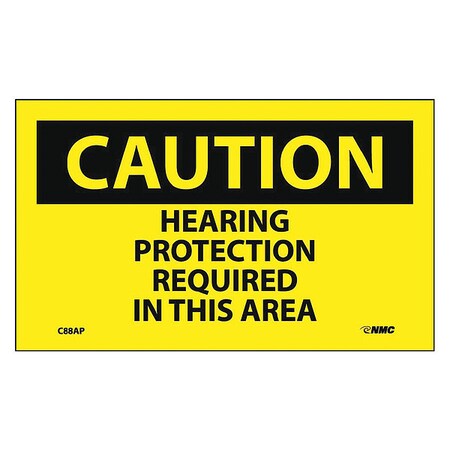 Nmc Cautn Hearing Protection Requ In T, PK5, 3 in Height, 5 in Width ...