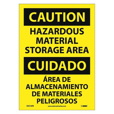 Nmc Caution Hazardous Material Storage Area Sign - Bilingual, ESC310PB ...