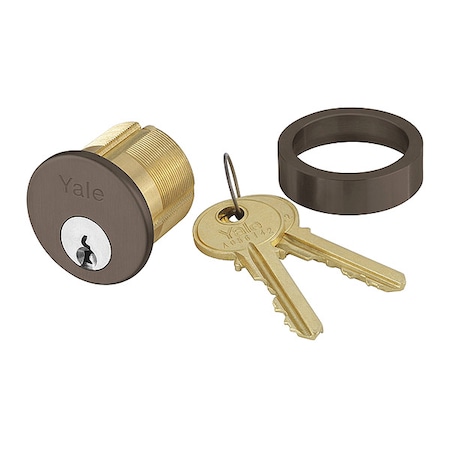 Yale Rim Cylinder, Dark Bronze Finish, Grade 1 2553 1-1/8 613E SCH C | Zoro
