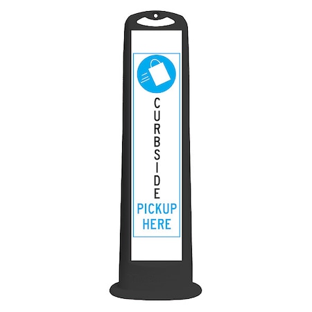 Zoro Select Vertical Panel Channelizer, 45" H, 8" dia., 03-768BLK-CPU ...