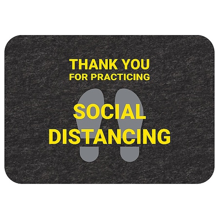 Pig Social Distance Floor Sign, PK4 GMM21004-BK | Zoro