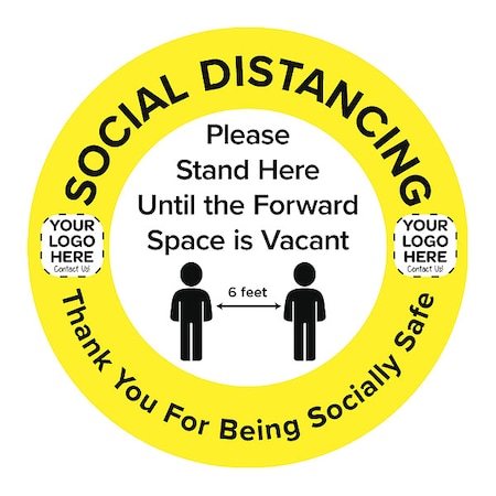 Stranco Social Distance Floor Sign, 17 in H, 17 in W, Vinyl, Circle ...