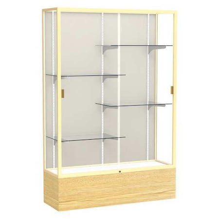 Ghent Floor Display Case 48x72x16, Plaque, Champange 2074PB-GD-LV | Zoro