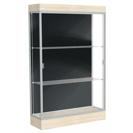 Waddell Display Lighted Floor Display Case 48x76x20, 6" Base, Satin ...