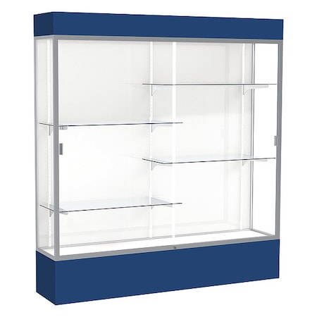 Ghent Lighted Floor Display Case 72x80x16, White, Satin 3176WB-SN-NY | Zoro