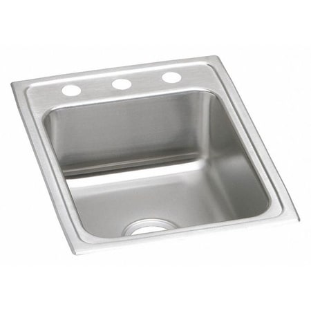Elkay Lustertone SS, 1 Bowl Top Mnt Sink, Drop-In Mount, MR2 Hole, Lustrous Satin Finish ...