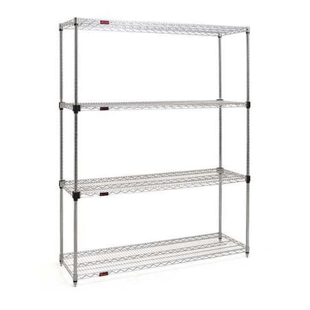 Eagle Group Wire Shelving Unit, 24"D x 36"W x 74"H, 4 Shelves, Silver ...